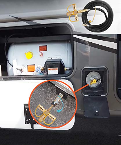 GASPRO Propane Splitter, 3 Ways 1/4inch RV Propane Quick Connect Fitting, Quick Disconnect Adapter for RV, Trailer, Camper, Connect to Propane Quick Connect Hose