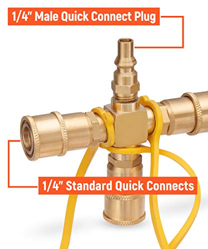 GASPRO Propane Splitter, 3 Ways 1/4inch RV Propane Quick Connect Fitting, Quick Disconnect Adapter for RV, Trailer, Camper, Connect to Propane Quick Connect Hose