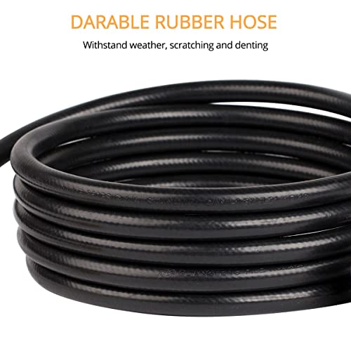 GASLAND 12 FT Propane Extension Hose with Gauge, Flexible Gas Line with Leak Detector Replacement for Gas Grill, Stove, Heater, Fire Pit and More, Propane Hose, Acme to Male QCC/POL Fittings
