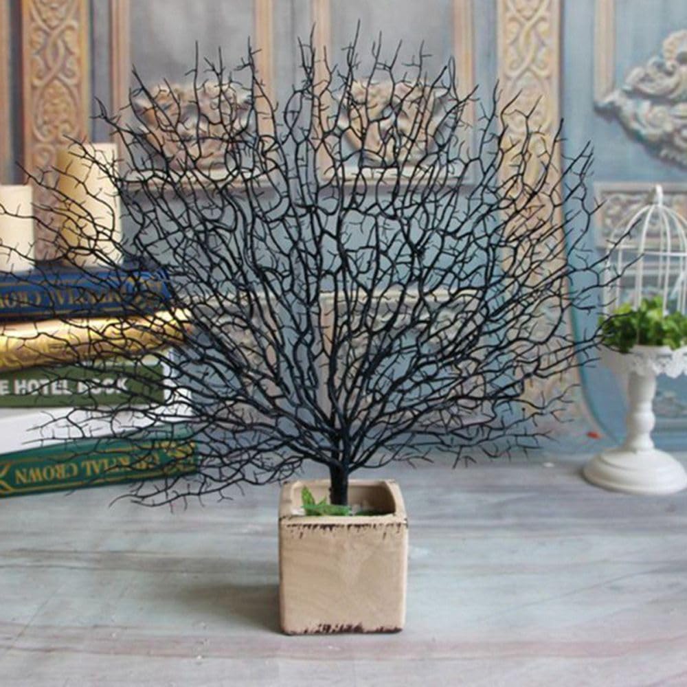 Simulation Coral Branch Artificial Sea Tree Peacock Tree Plastic Sea Trunk Branch Decorative Accessories for Fish Tank Aquarium Wedding Home(Brown)