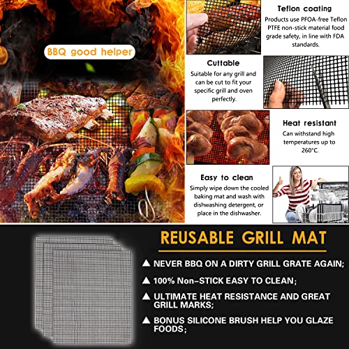 Zhenmao Griddle Accessories Kit, 18 PCS Flat Top Grill Accessories Set for Blackst Kitchen,Grill Kit with Spatula Fork Food Clip Brush Storage Bag Grill Mats for Men BBQ Tools Grilling
