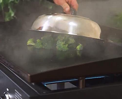 12 Inch Heavy Duty Cheese Melting Dome - Stainless Steel Griddle Grill Accessories - Durable Round Basting, Steaming Cover - Heat Resistant Handle for Flat Top Griddle Grill Indoor/Outdoor- 2 Domes