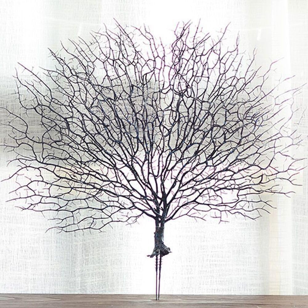 Simulation Coral Branch Artificial Sea Tree Peacock Tree Plastic Sea Trunk Branch Decorative Accessories for Fish Tank Aquarium Wedding Home(Brown)