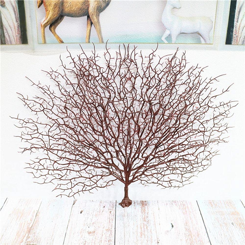 Simulation Coral Branch Artificial Sea Tree Peacock Tree Plastic Sea Trunk Branch Decorative Accessories for Fish Tank Aquarium Wedding Home(Brown)