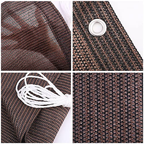 ALBN Balcony Privacy Screen Outdoor Windshield Anti-UV 90% Blockage with Eyelets and Rope for Balcony Fence Pergola (Color : Brown, Size : 80x450cm)