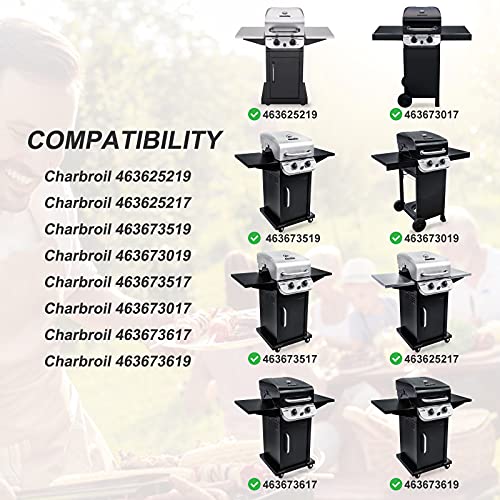 Adviace Grill Parts Kit Compatible with CharBroil Charbroil 463625217 463625219 463673519 463673517 463673019 463673017 Grill Models, Heat Tents, Burners, Carryover Tubes, Ignitors Replacement