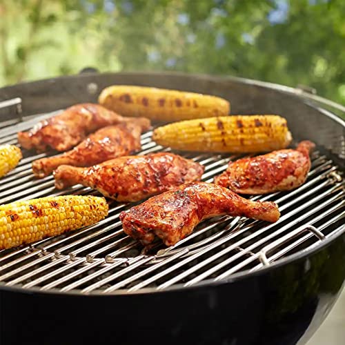 Hinged Cooking Grate for Weber 22β Charcoal Grill,Heavy-Duty Stainless Steel Grill Grate for Weber 8835 Gourmet BBQ System Hinged Cooking Grate,Works Great on 22" Weber,Barrel Grills,Recteq Bullseye