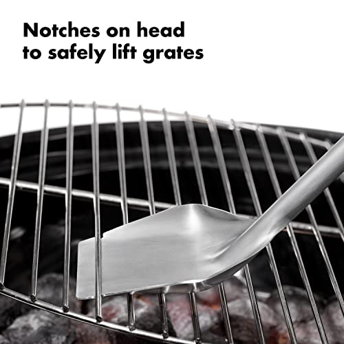 OXO Good Grips Grate Lifter Coal Rake, 2Coal Shovel & Rake, Stainless Steel