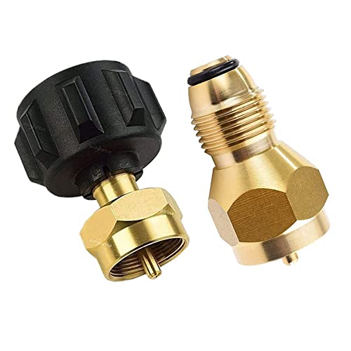 SHINESTAR Propane Refill Adapter for 1 lb Tanks, Fill 1 Pound Bottles from 20lb Tank, Propane Adapter 20 lb to 1 lb, Easy to Use, Solid Brass, 2 Set