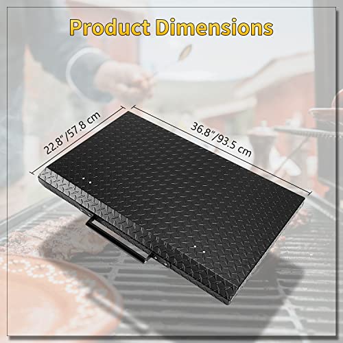 HECASA Black Outdoor 36” Griddle Grill Hard Cover Lid Waterproof Aluminum Compatible with Blackstone & More
