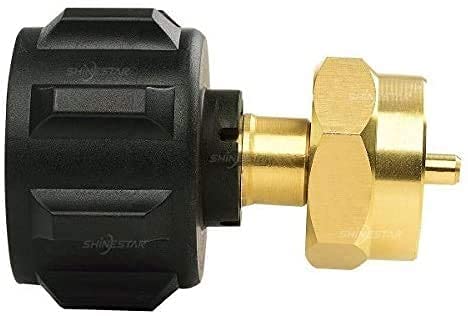 SHINESTAR Propane Refill Adapter for 1 lb Tanks, Fill 1 Pound Bottles from 20lb Tank, Propane Adapter 20 lb to 1 lb, Easy to Use, Solid Brass, 2 Set