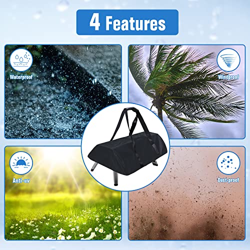 Pizza Oven Cover, Ooni Karu 12 Cover with Universal Portable Oven Cover Outdoor Pizza Oven Heavy Duty Waterproof and Weather Resistant (chimney)