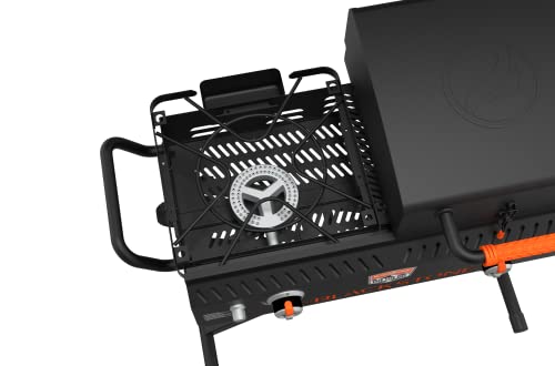 Blackstone 1550 On The Go Combo with Wheels, Legs Hood & Side Shelf Heavy Duty Flat Top Portable BBQ Griddle Grill Station for Kitchen, Camping, Outdoor, Tailgating, Black