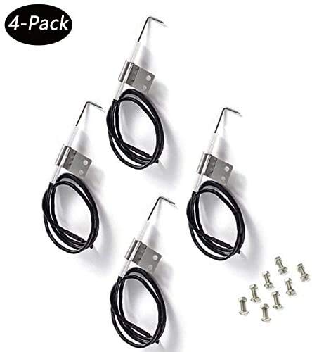 BBQ Future 4-Pack Ceramic Ignitor Electrode Replacement for Select Gas Grill Models by Kenmore, Nexgrill, Members Mark, Tera Gear and Others