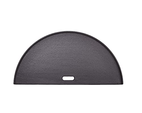 Kamado Joe KJ-HCIGRIDDLE Half Moon Cast Iron Reversible Grill Griddle for Classic Joe, Black
