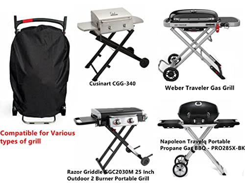 Heavy Duty Replacement Grill Cover for Weber 9010001 Traveler Portable Gas Grill - All Weather Protection Waterproof Cover