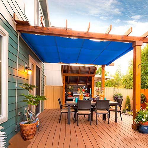 MAHFEI Balcony Privacy Screen, Shading Net Anti-Voyeur Privacy Protection Anti-UV Ecological Materials Odorless Metal Hole Design Patio Customizable (Color : Blue, Size : 1.1x2m)