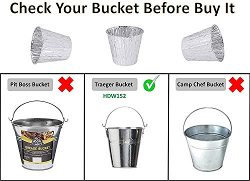 Grill Grease Bucket Liners Replacement Parts BAC407z for Traeger Wood Pellet Grills & Z Grills Smoker,24-Pack