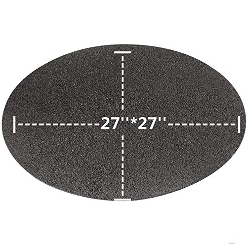 Round Under Grill Splatter Mat, Fireproof Heat Resistant BBQ Gas Grill Garage Cabinet Protective Floor Mat Rug for Outdoor Backyard Deck Patio 27’’x27’’/36’’x36’’ (27‘’x27‘’)