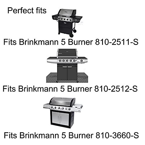 YIHAM KB852 Replacement Parts for Brinkmann 810-2511-S, 810-2512-S, 810-3660-S, 810-4535-S, 810-4220-S, 810-4221-S, 810-6420-S Gas Grill Models, Stainless Steel Tube Burner 15 5/16 inch, Set of 5