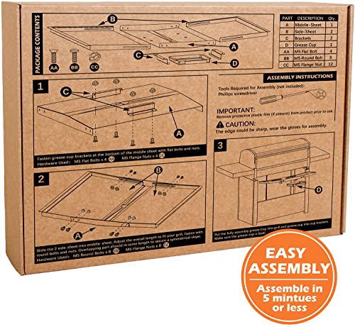 Grease Tray with Catch Pan - Universal Drip Pan for 4/5 Burner Gas Grill Models from Dyna Glo, Nexgrill, Expert Grill, Kenmore, BHG and More - Galvanized Steel Grill Replacement Parts(24"-30")