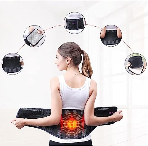 Lumbar Support Belt Self-Heating Lumbar Belt for Lower Back Pain Arthritis Muscle Spasm for Men and Women with 3 Removable Lumbar Pads,XL