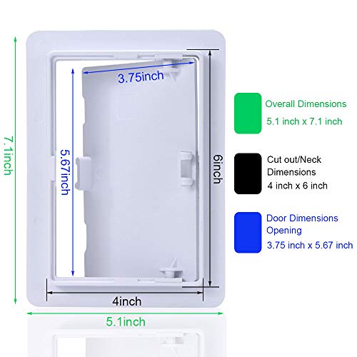 Suteck Plastic Access Panel for Drywall Ceiling 4 x 6 Inch Reinforced Plumbing Wall Access Doors Removable Hinged