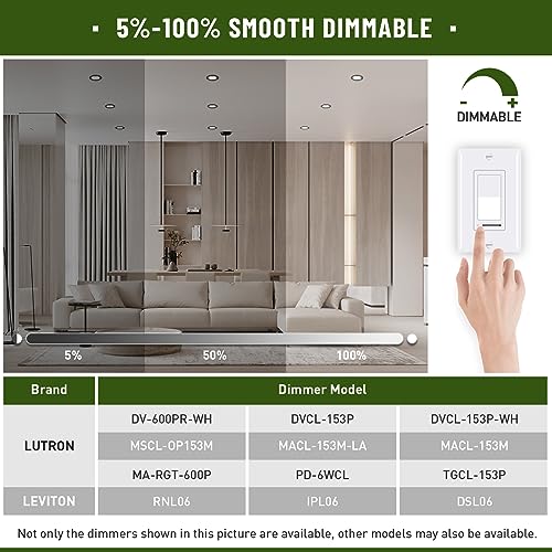 12 Pack Recessed Lighting 4 Inch with Junction Box, 5CCT 4 Inch LED Recessed Lights Dimmable 2700K/3000K/4000K/5000K/6000K, 9W 700lm Ultra Thin Recessed Lighting - ETL and Energy Star Certified