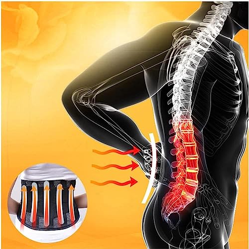Lumbar Support Belt Self-Heating Lumbar Belt for Lower Back Pain Arthritis Muscle Spasm for Men and Women with 3 Removable Lumbar Pads,XL