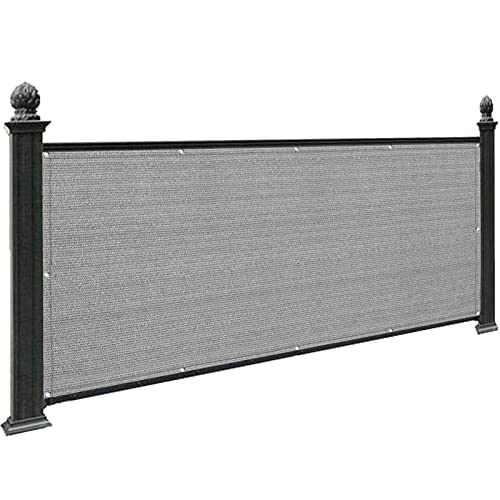 ALBN Balcony Privacy Screen Weather Resistance Windshield UV Protection HDPE Patio Balcony Covering, with Eyelet, Height 1.1m/1.2m (Color : Gray, Size : 1.1x5m)