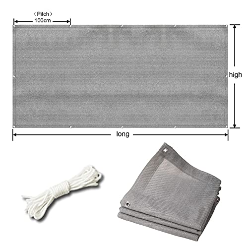 ALBN Balcony Privacy Screen Weather Resistance Windshield UV Protection HDPE Patio Balcony Covering, with Eyelet, Height 1.1m/1.2m (Color : Gray, Size : 1.1x5m)