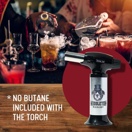 SmokeTop Cocktail Smoker Kit and Torch with Cherry, Hickory, Maple, and Oak Wood Chips - Cocktail Smoker Kit & Chips for Old Fashioned Cocktails, Whiskey, & Bourbon - by Middleton Mixology