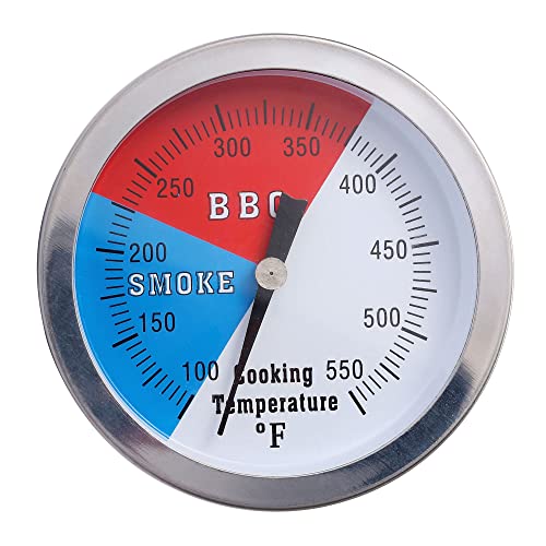 3 Inch BBQ Temperature Gauge Barbecue Charcoal Grill Smoker Temp Gauge Pit, Stainless Steel Fahrenheit Thermometer and Heat Indicator Replacement for Cooking Meat Port Beef Lamb, 1 Pack