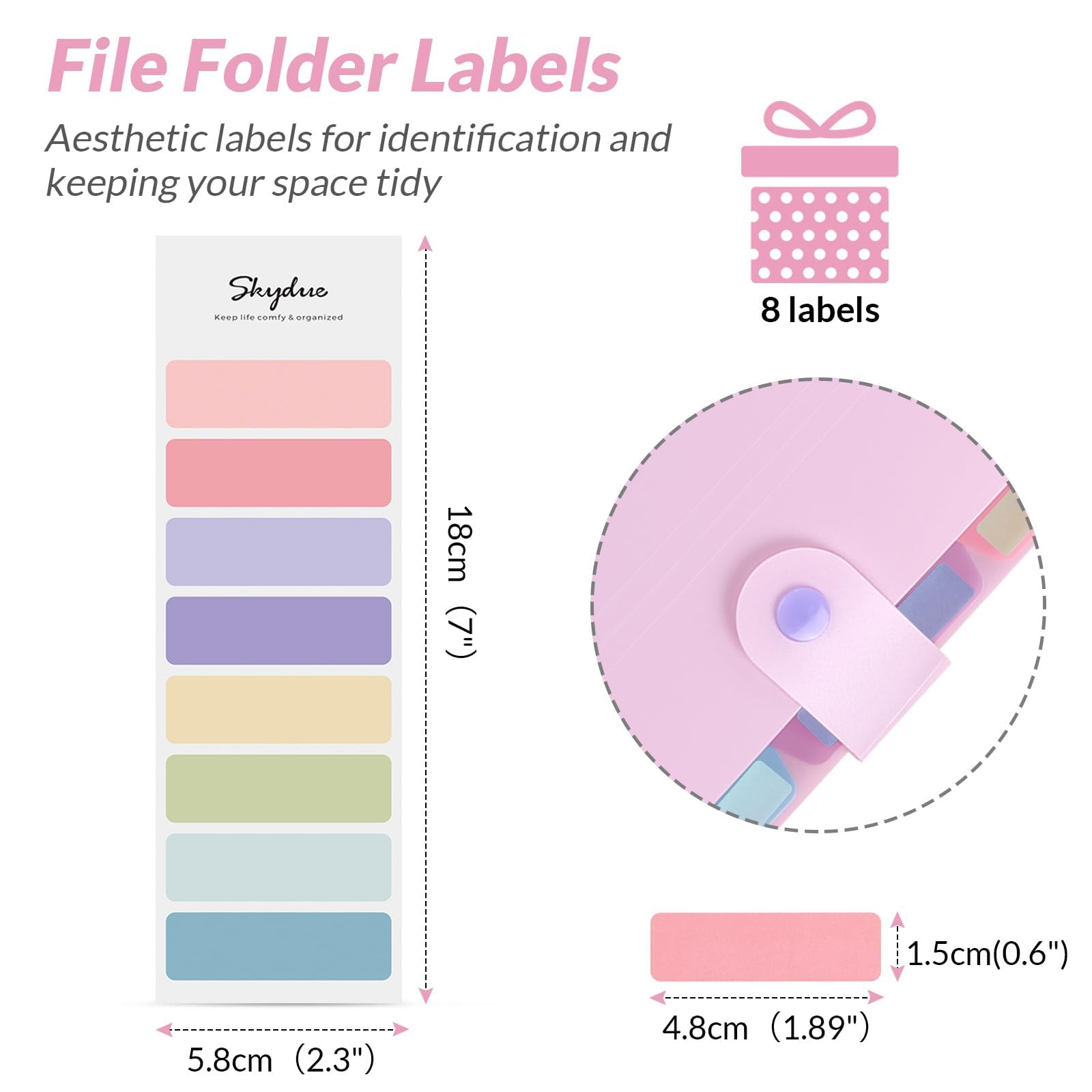 SKYDUE Expanding File Folder with 5 Pockets, Cute Accordion File Organizer, Letter Size Filing Folder, Portable Paper Receipt Organizer, School Office Supplies Purple