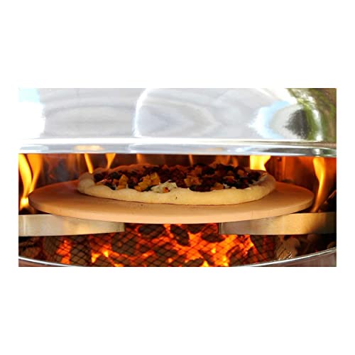 Pizzacraft PC7001 PizzaQue Deluxe Outdoor Pizza Oven Kettle Grill Conversion Kit, Silver, 18''/22.5''