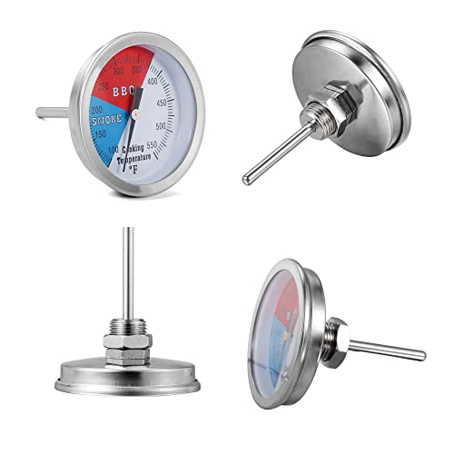 3 Inch BBQ Temperature Gauge Barbecue Charcoal Grill Smoker Temp Gauge Pit, Stainless Steel Fahrenheit Thermometer and Heat Indicator Replacement for Cooking Meat Port Beef Lamb, 1 Pack