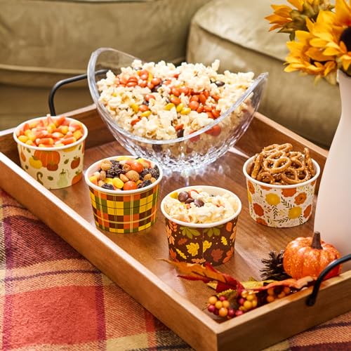 ROYAL BLUEBONNET Disposable Fall Bowls β 48 8oz Fall Themed Bowls for Thanksgiving Soup Bowls, Paper Bowls for Chili, Halloween Snack Cups, Pumpkin Soup Bowls, Fall Party Supplies, Fall Dessert Bowls
