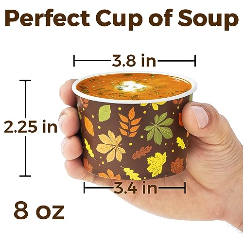ROYAL BLUEBONNET Disposable Fall Bowls β 48 8oz Fall Themed Bowls for Thanksgiving Soup Bowls, Paper Bowls for Chili, Halloween Snack Cups, Pumpkin Soup Bowls, Fall Party Supplies, Fall Dessert Bowls