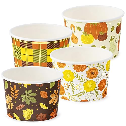ROYAL BLUEBONNET Disposable Fall Bowls β 48 8oz Fall Themed Bowls for Thanksgiving Soup Bowls, Paper Bowls for Chili, Halloween Snack Cups, Pumpkin Soup Bowls, Fall Party Supplies, Fall Dessert Bowls