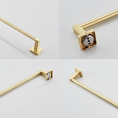 Wall Mounted Towel Rack for Bathroom, Brushed Gold Towel Bar with Stainless Rack and Hand Towel Holder, Bathroom Towel Racks and Shower Towel Rack (Gold, 12 Inch)…