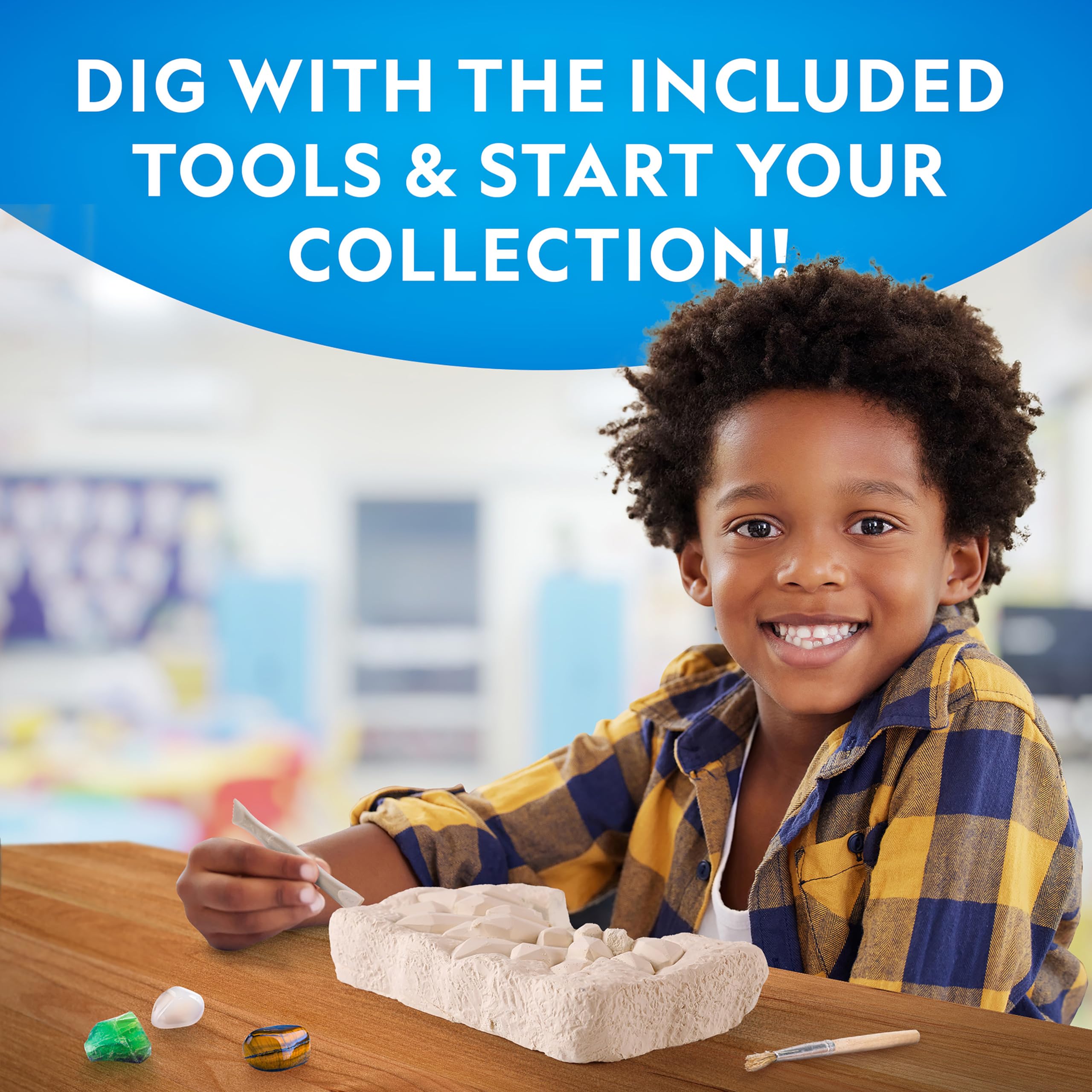NATIONAL GEOGRAPHIC Gemstone Dig Kit β Dig Up 10 Real Gemstones and Crystals, Science Kit for Kids, Gem Digging Kit, Gift for Girls and Boys, Mining Kit, Rock Collection