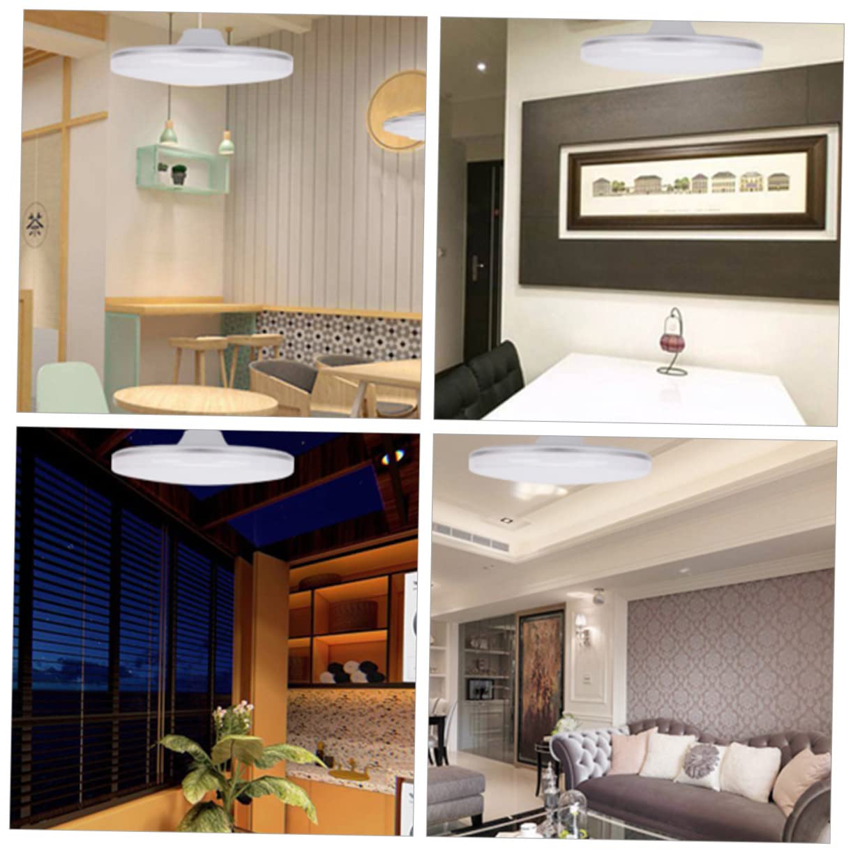 Housoutil 1pc LED Flying Saucer Light Kitchen Light Fixture White Ceiling Lamp Flat Lighting Fixture Ceiling Light Fixtures Round Chandelier White Flush Mount Ceiling Light Rond Light Round
