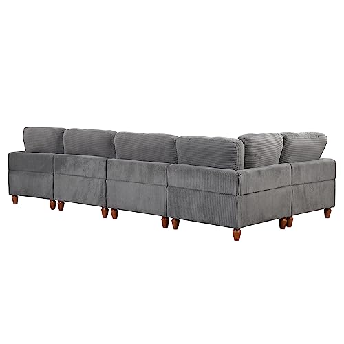 ERYE Oversized Modular Sectional Sofa Couch with Movable Ottoman Can be Freely Combined into Sofabed,L-Shaped & U-Shaped,Low Back Corner Sectional&Couch for Home Apartment Living Room