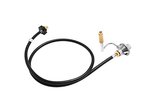 LS'BABQ 5 Ft Propane Adapter Hose 1 Ib to 20 Ib Converter and Gas Regulator fit for Coleman Roadtrip Portable Grill, Gas Regulator Part Connector Fitting Replacement Kit
