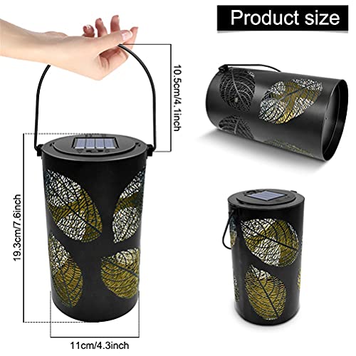 DANN Solar Hanging Lanterns Outdoor Waterproof Leaf Solar Lights Decorative Metal Solar Lantern Tabletop Lamp for Garden Yard Desk (Size : 1pcs)