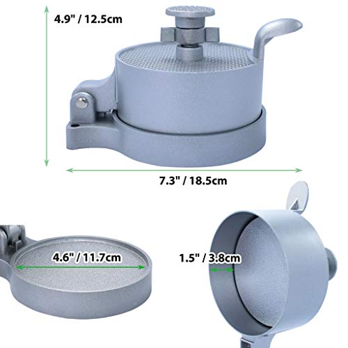 laffeya Burger Press, Hamburger Maker with 50 Non Stick Patty Papers, Adjustable Burger Press Makes 4 1/2" Patties, 1/4Lb to 3/4Lb (Burger Press with Paper)