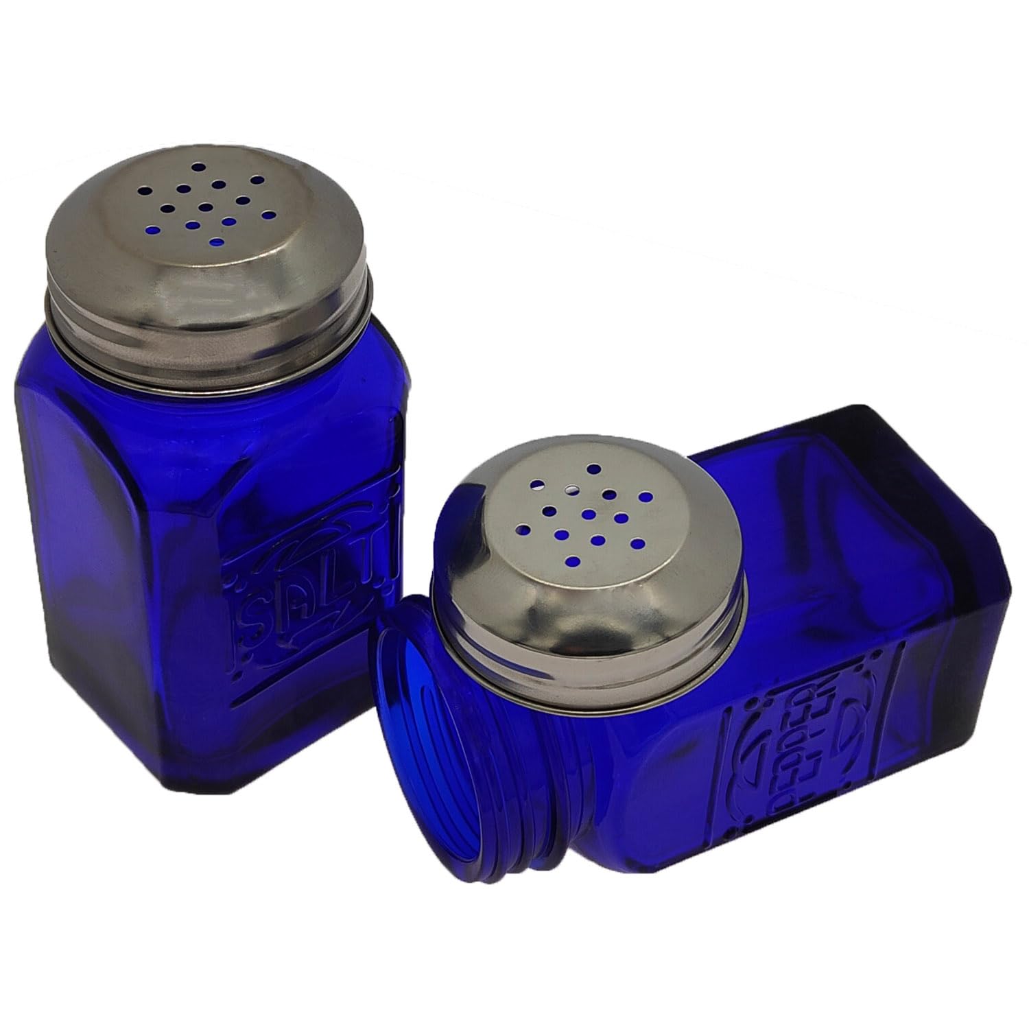 Kerixi Vintage Salt and Pepper Shakers (Blue, Medium)