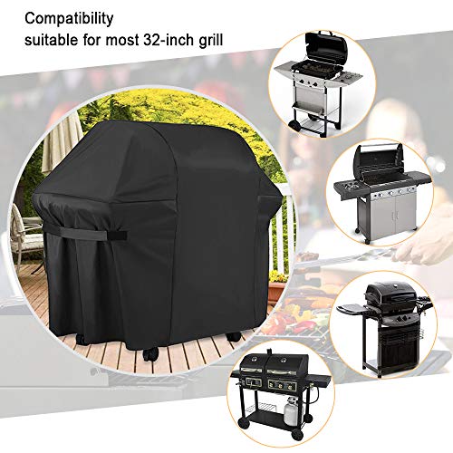 Samhe BBQ Grill Cover, 32-Inch Heavy Duty Waterproof UV Resistant Tear Resistant BBQ Gas Grill Cover for Nexgrill Brinkmann Weber Char-Broil