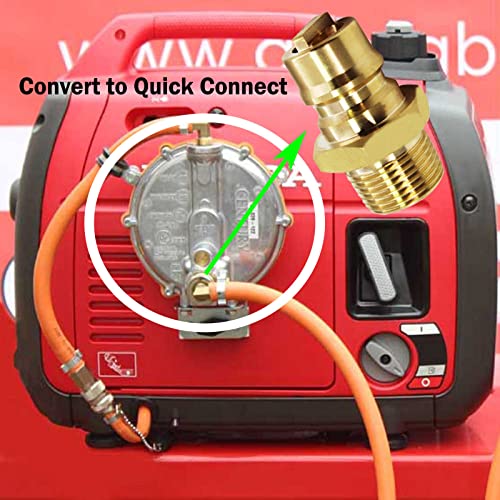 MENSI 3/4" Brass Male Quick Connect Plug Fittings Fits Dual Fuel Generator Regulator Exits Convert to Connect Natural Quick Connect Hose