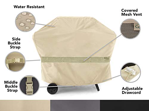 Covermates Grill Cover β Weather Resistant Polyester, Adjustable Drawcord, Mesh Vent, Grill and Heating-Khaki